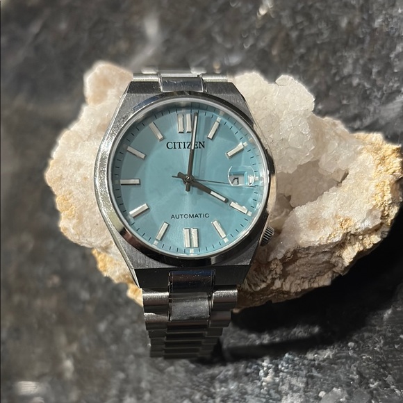 Citizen | Accessories | Citizen Aqua Dial Silver Watch With Automatic ...